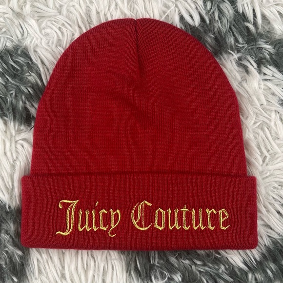 Juicy Couture | Accessories | Juicy Couture Womens Red Beanie Hat Yes ...